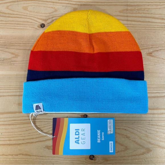 Aldi | Accessories | Nwt Aldi Gear 223 Beanie Winter Hat With Iconic ...